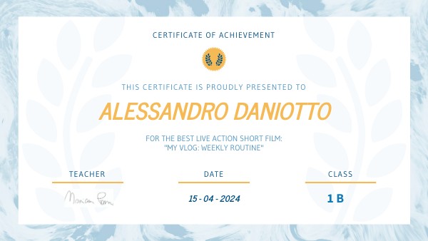 23-24 1B DANIOTTO VLOG CERTIFICATE | Genially