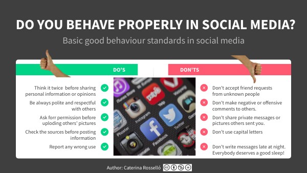 DO YOU BEHAVE PROPERLY IN SOCIAL MEDIA? | Genially