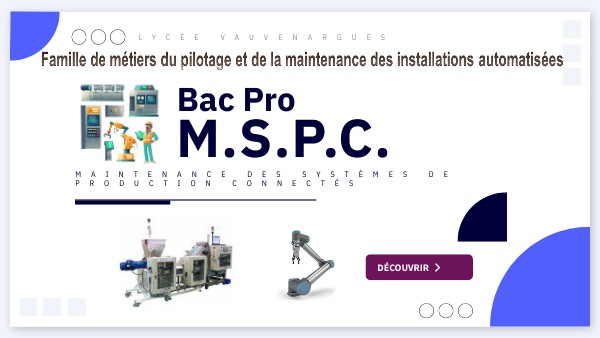 Présentation Bac Pro MSPC Lycée Vauvenargues - 2023
