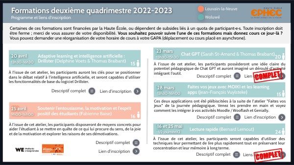 Programme formations Q2 | Genially