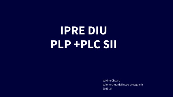 PLP / SII - DIU IPRE | Genially