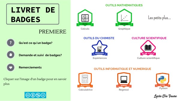 Les badges en physique-chimie en première | Genially