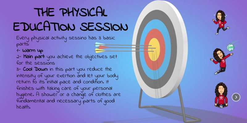 The PE session and the WARM UP
