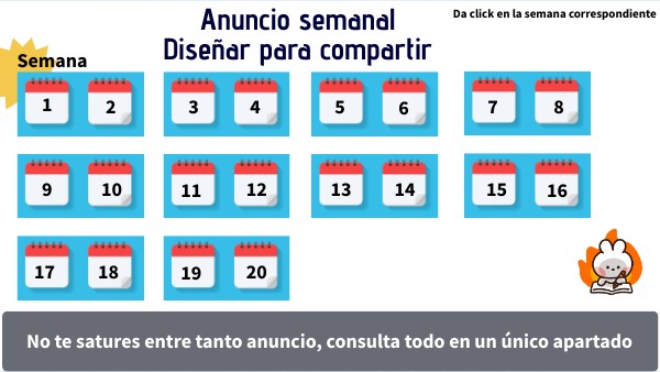 Anuncio semanal Diseñar para compartir