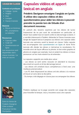 GU Classe inversée capsules et lexique | Genially