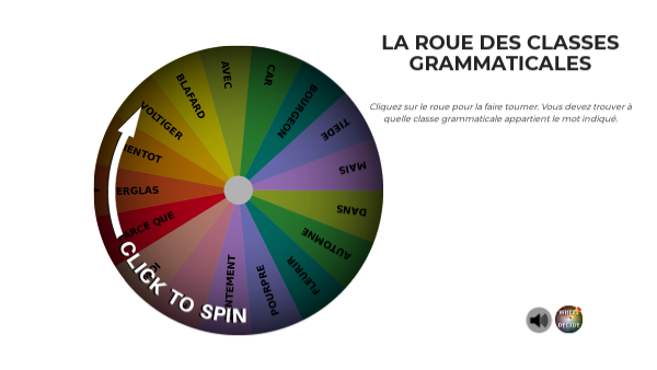 GRAM. ROUE 1 LES CLASSES GRAMMATICALES | Genially