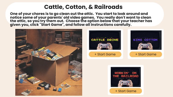 Cattle, Cotton, RR Intro | Genially