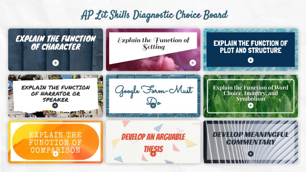 AP Lit Skill Diagnostic Choice Board
