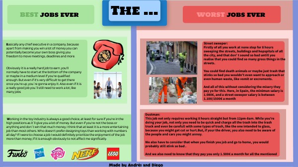 THE best and worst jobs