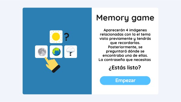 Memory game: La Tierra y El Espacio | Genially