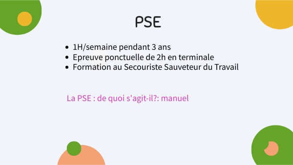 Présentation PSE | Genially