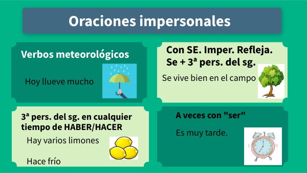 Oraciones impersonales | Genially