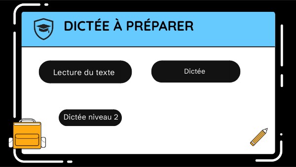 Dictée à préparer 16 | Genially