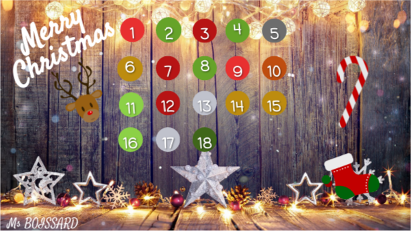 English Class Advent Calendar copie | Genially