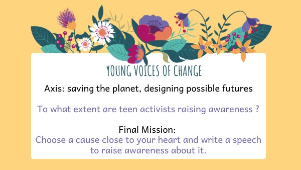 E - Young voices of change | Genially