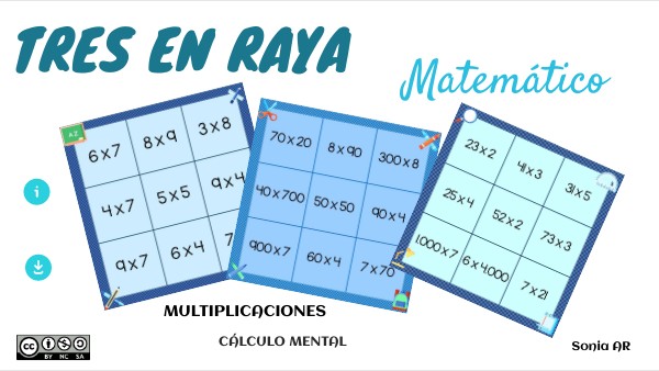 Tres en raya matemático | Genially