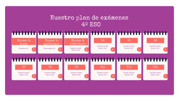 Planificador exámenes 4º ESO | Genially