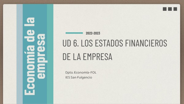 UD 6. LOS ESTADOS FINANCIEROS | Genially
