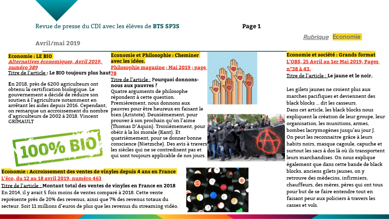 Revue de presse CDI avril / mai 2019 | Genially