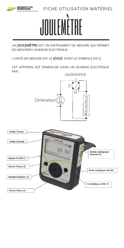 Utilisation du JOULEMÈTRE | Genially