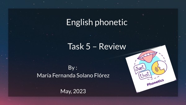 Task 5- review-english phonetic | Genially