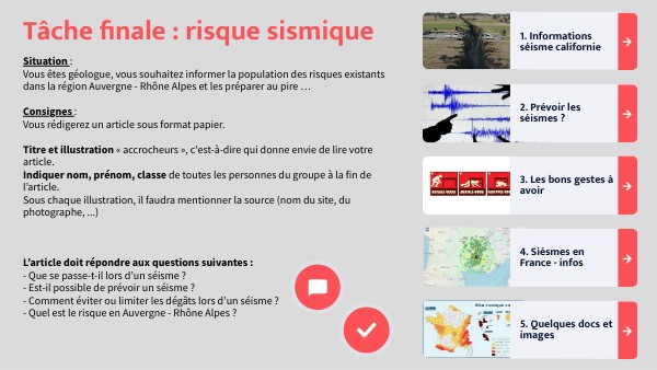 Risque sismique tâche finale | Genially