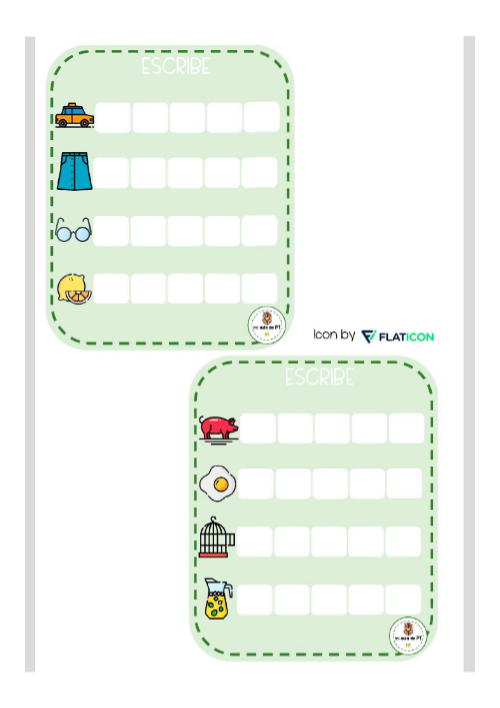 Vamos a escribir palabras (Material elaborado por Entrenubesespeciales)