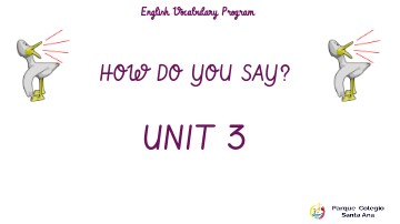UNIT 3 - HOW DO YOU SAY?