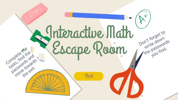 INTERACTIVE MATH ESCAPE ROOM