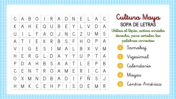 SOPA DE LETRAS ATLANTIDA MAYA