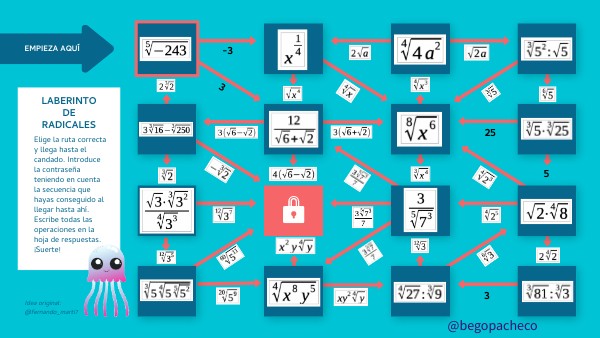 LABERINTO DE RADICALES | Genially