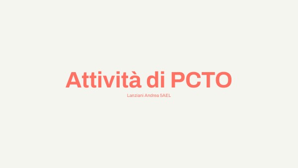 Attività PCTO esame A
