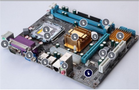 Imagen interactiva de las partes de la placa base Alberto Diaz | Genially
