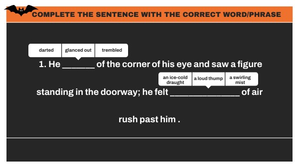 WORD AND PHRASES TO CREATE TENSION & SUSPENSE | Genially