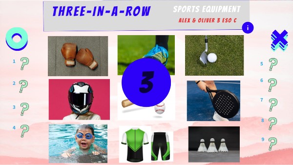 Three-in-a-row: sports equipment | Genially