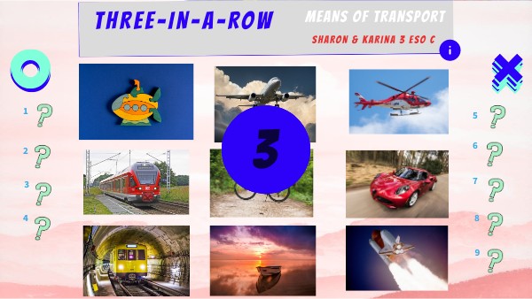 Three-in-a-row: means of transport | Genially