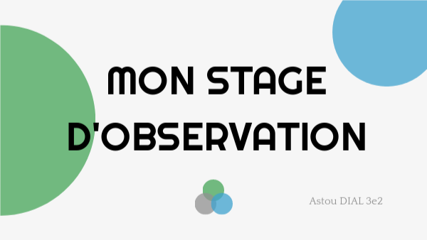 Stage d'observation 3e | Genially