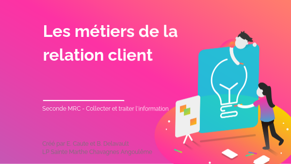 Les métiers de la relation client Partag | Genially