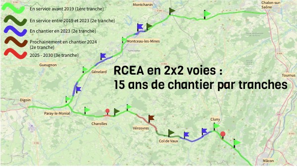 RCEA en 2x2 voies : 15 ans de chantier | Genially