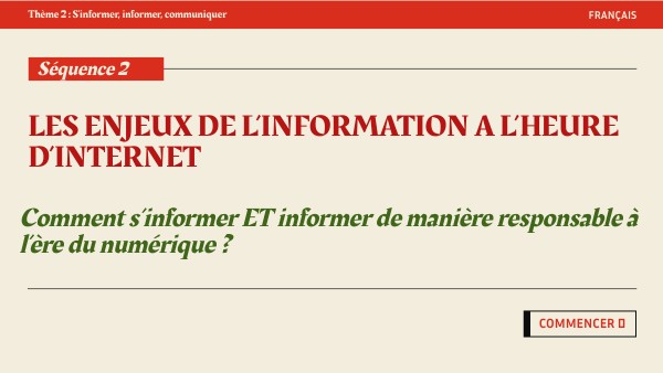 Français - CAP "s'informer, informer, communiquer" | Genially