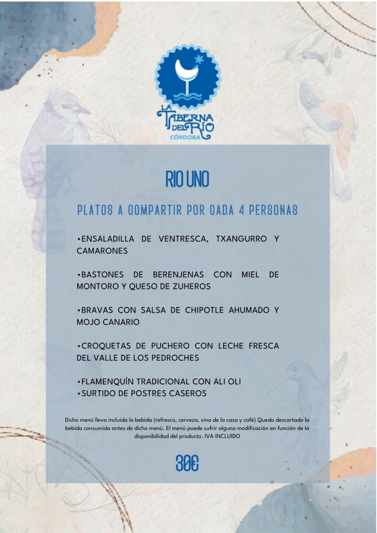 Menús A4 La Taberna del Río
