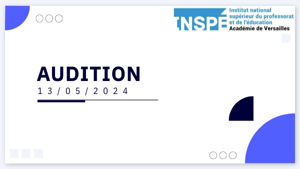 AUDITION INSPE | Genially