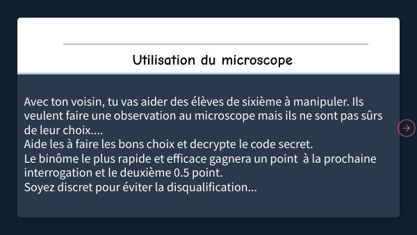 escape game microscope | Genially