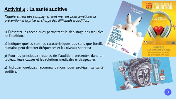 1ère ES G4-G8 - La santé auditive | Genially