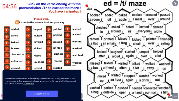 Pronouncing maze avec son | Genially