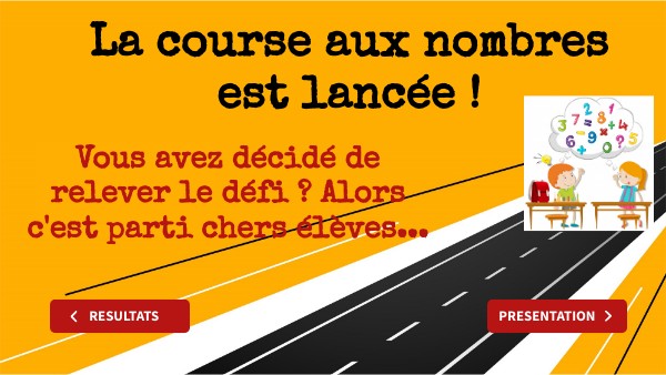 La course aux nombres résultats
