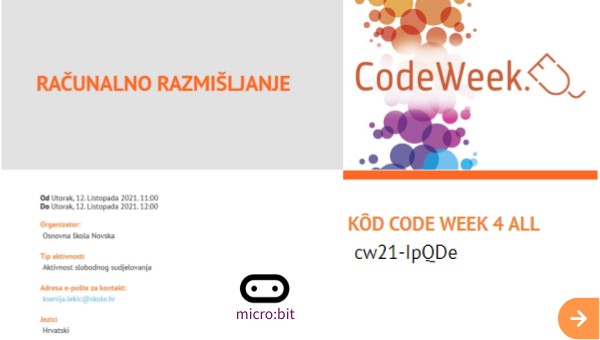 EU CODE WEEK - RAČUNALNO RAZMIŠLJANJE