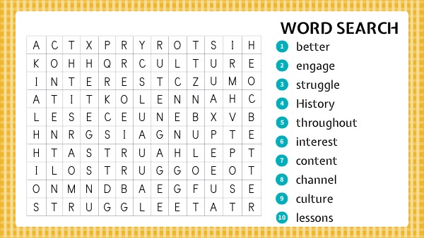 Word search. PBLL 6th | Genially