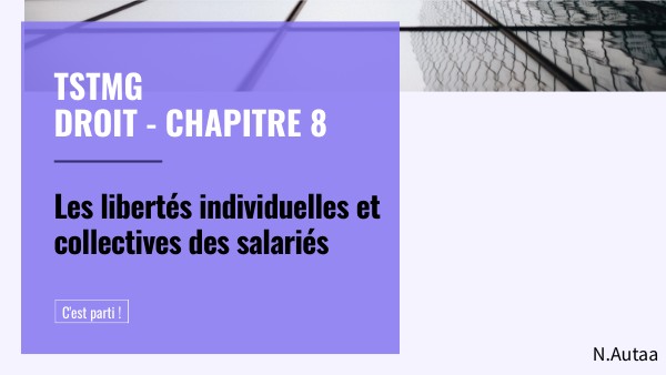DROIT TSTMG CHAPITRE 8