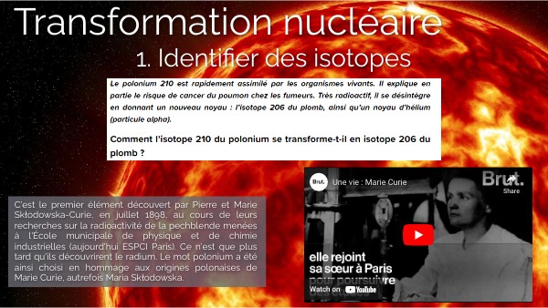 Cours 2nde Transformation nucléaire | Genially